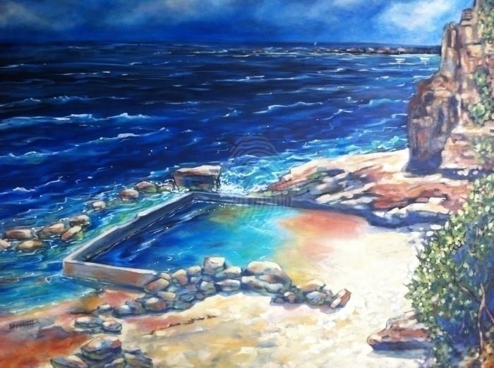 rock pool at Terrigal beach by sue bannister. Paintings for Sale ...